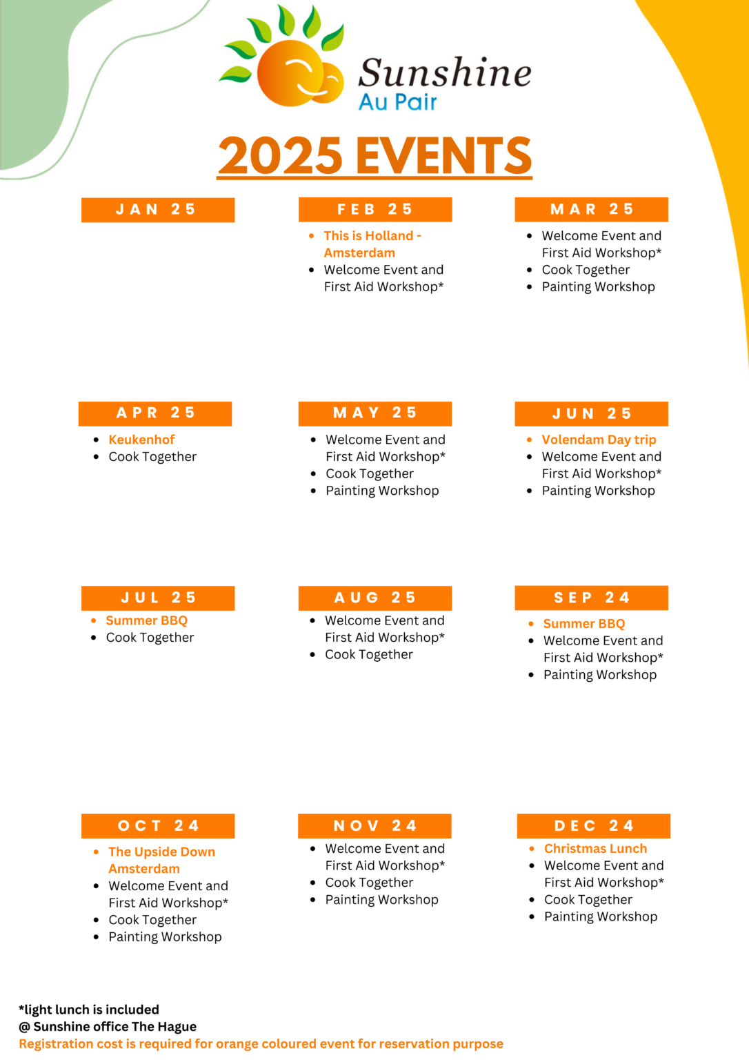 Events - Sunshine Au Pair